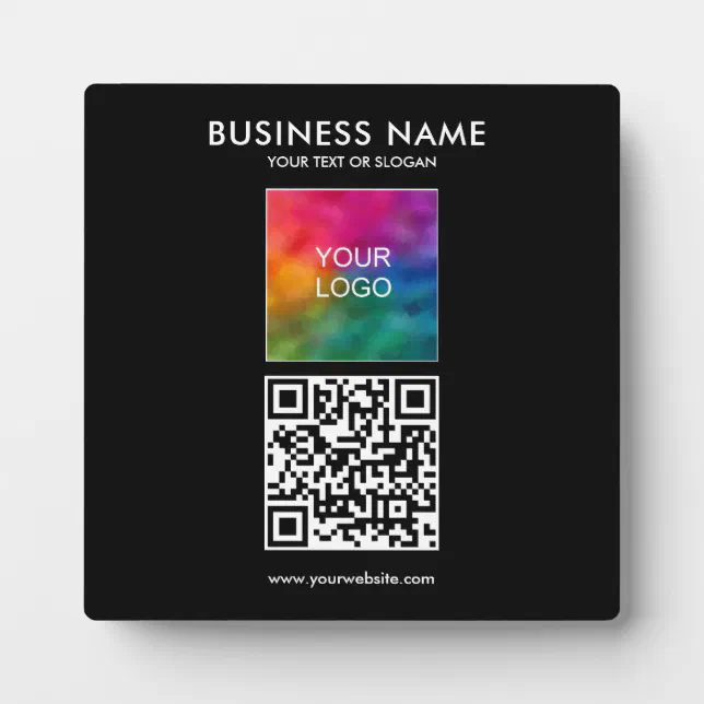 Custom Business Logo QR Code Template Square Plaque | Zazzle
