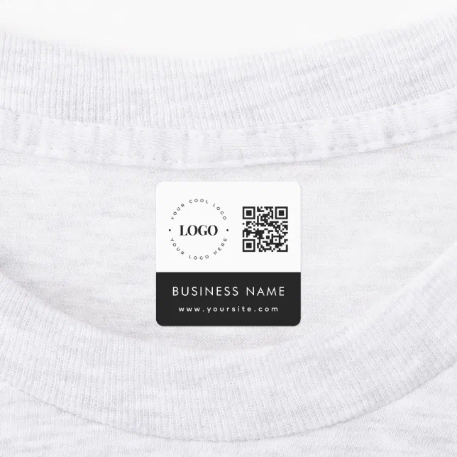 Custom Business Logo QR Code Text Clothing Garment Kids' Labels | Zazzle