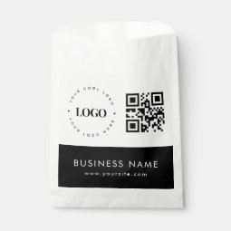 Custom Business Logo QR Code & Text Paper Bag | Zazzle