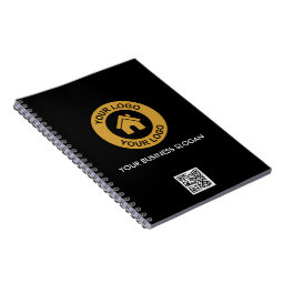 Custom Business Logo QR Code Text Promotional Note Notebook | Zazzle
