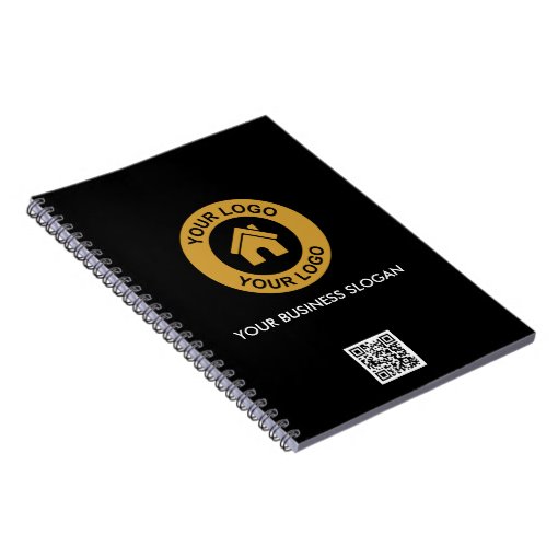 Custom Business Logo QR Code Text Promotional Note Notebook | Zazzle