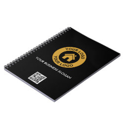Custom Business Logo QR Code Text Promotional Note Notebook | Zazzle