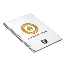 Custom Business Logo QR Code Text Promotional Notebook | Zazzle