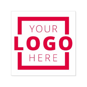 Custom Business Logo Red Ink Rubber Stamp | Zazzle