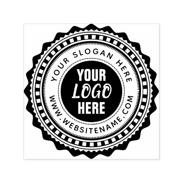 Custom Business Logo Round Self-inking Stamp | Zazzle
