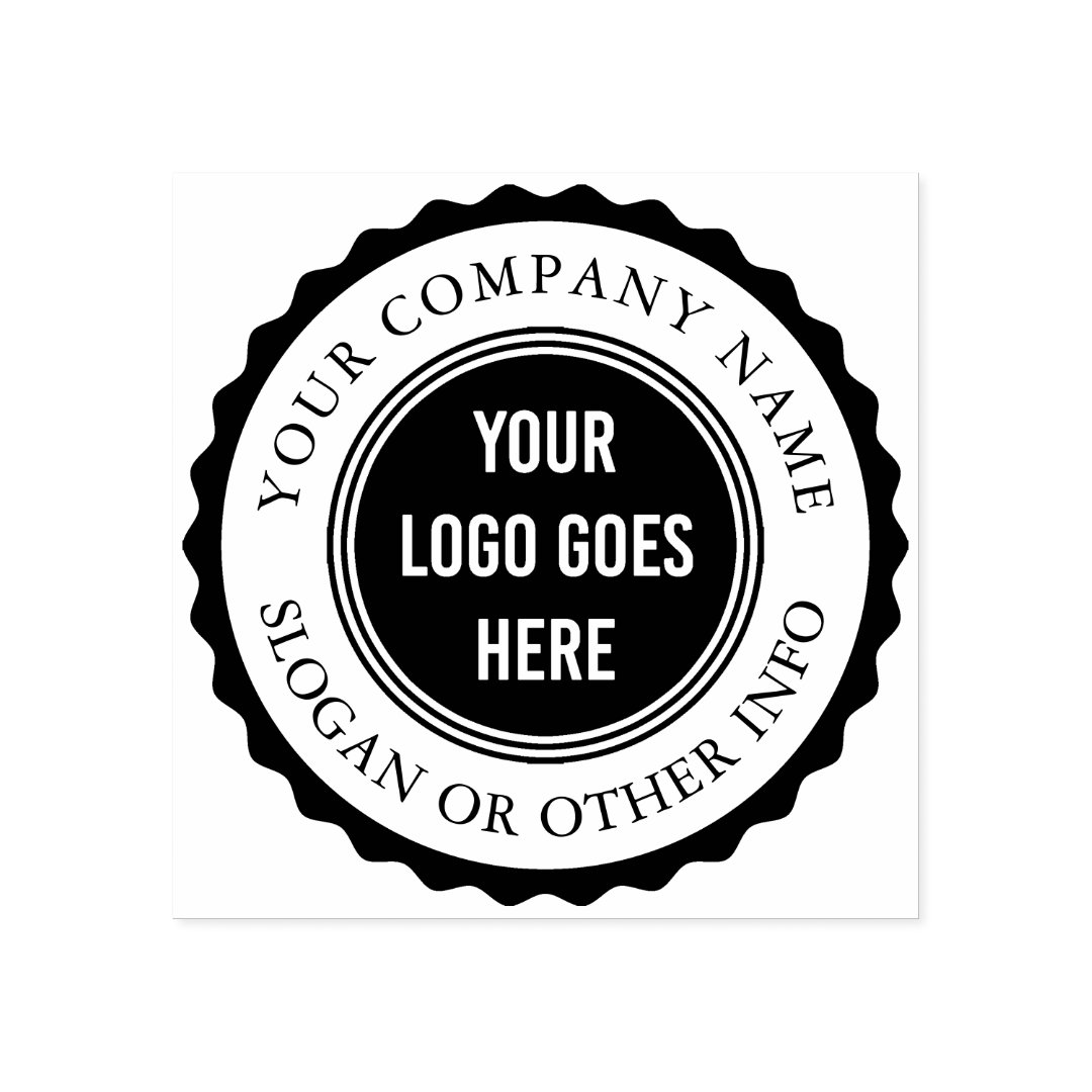 Custom Business Logo Round Stamp Frame | Zazzle