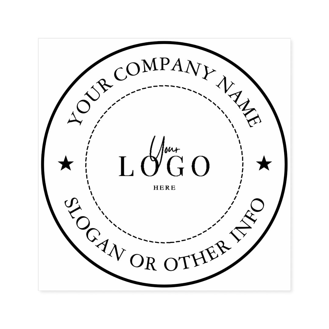 Custom Business Logo Rubber Stamp | Zazzle