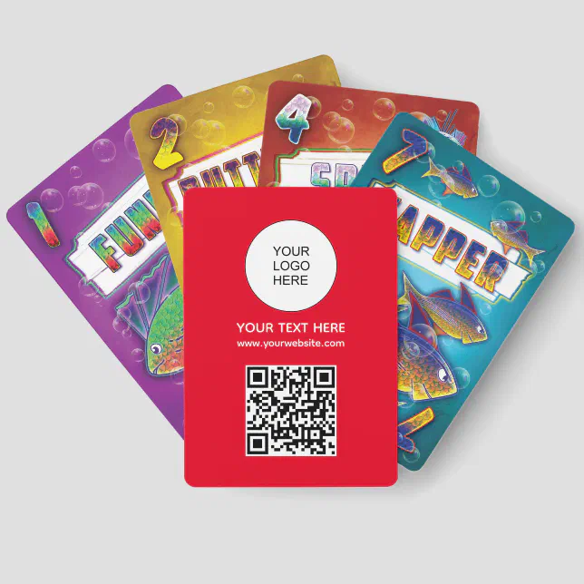 Custom Business Logo Scan Barcode QR Code Go Fish Go Fish Cards | Zazzle