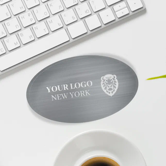 Custom Business Logo Silver Metal Paperweight | Zazzle