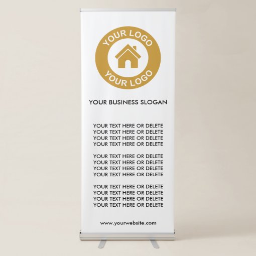 Custom Business Logo Slogan And Text Promotional Retractable Banner ...