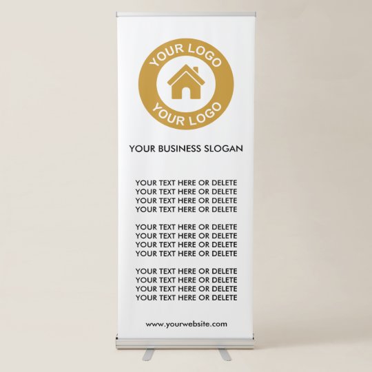 Custom Business Logo Slogan And Text Promotional Retractable Banner ...