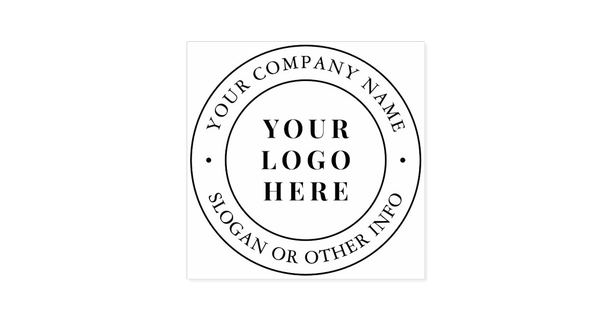 Custom Business Logo & Slogan Self-inking Stamp | Zazzle.com