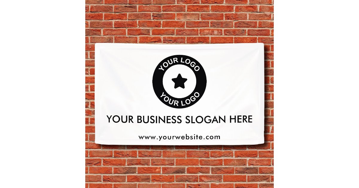 Custom Business Logo Slogan Website Promotional Banner | Zazzle