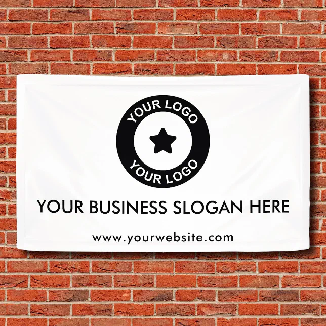 Custom Business Logo Slogan Website Promotional Banner | Zazzle