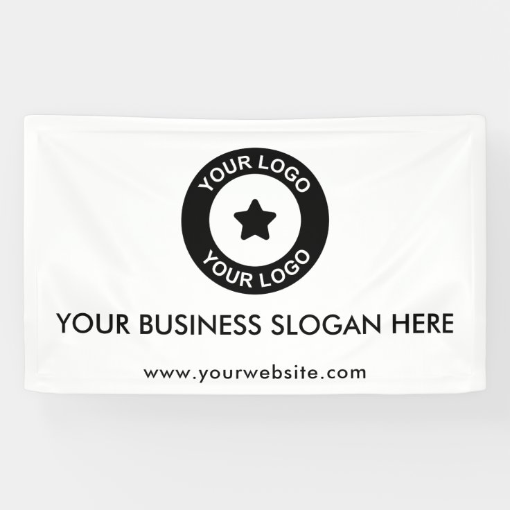 Custom Business Logo Slogan Website Promotional Banner | Zazzle