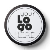 Custom Business Logo Small Round LED Sign | Zazzle