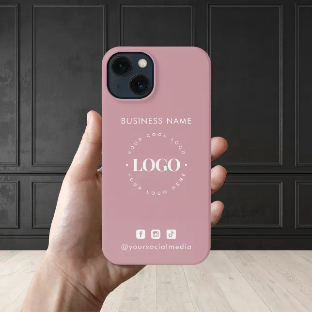 Custom Business Logo & Social Media Minimalist iP iPhone Case | Zazzle