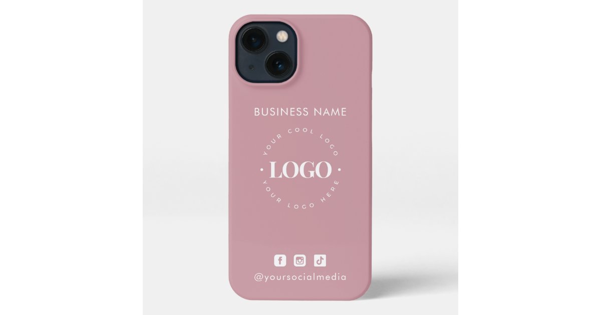 Custom Business Logo & Social Media Minimalist iP iPhone Case | Zazzle