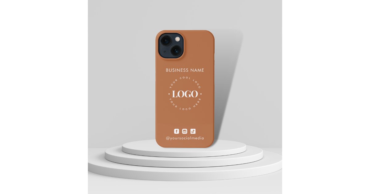 Custom Business Logo & Social Media Minimalist iPh iPhone Case | Zazzle