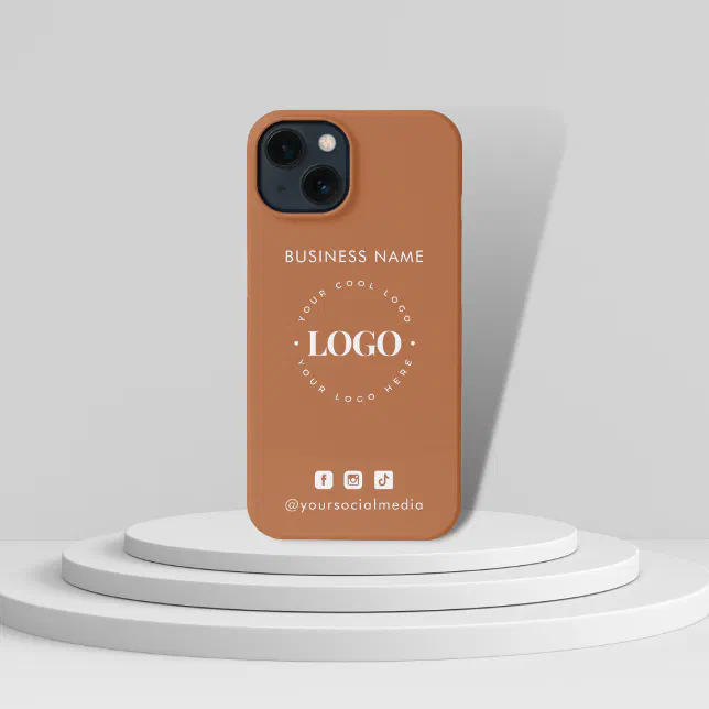 Custom Business Logo & Social Media Minimalist iPh iPhone Case | Zazzle