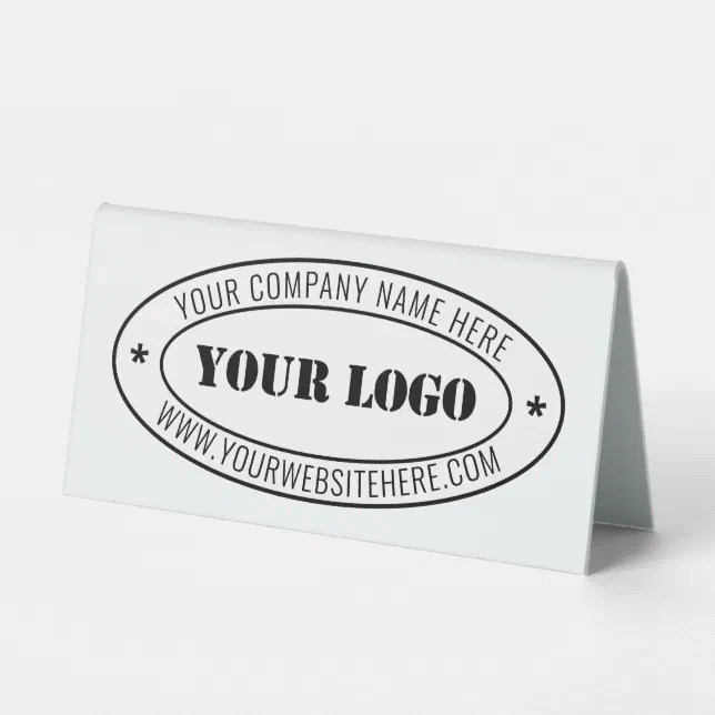Custom Business Logo Table Tent Sign Template | Zazzle