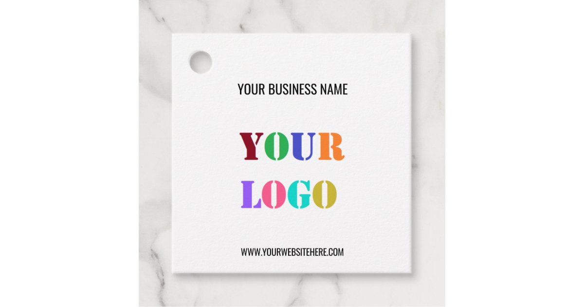 Custom Business Logo Text Company Favor Tags | Zazzle