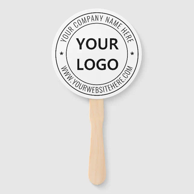 Custom Business Logo Text Company Party Hand Fan | Zazzle