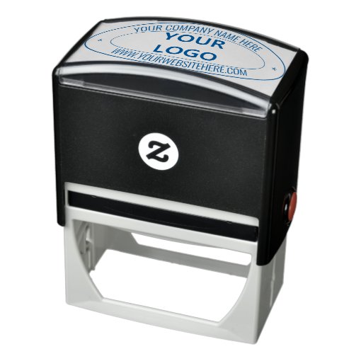 Custom Business Logo Text Oval Self-Inking Stamp | Zazzle