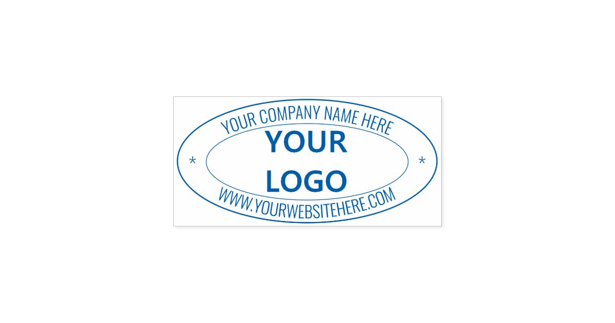 Custom Business Logo Text Oval Self-Inking Stamp | Zazzle