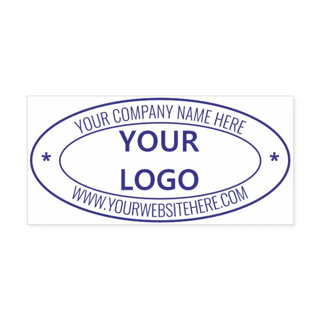 Custom Business Logo Text Oval Self-inking Stamp | Zazzle