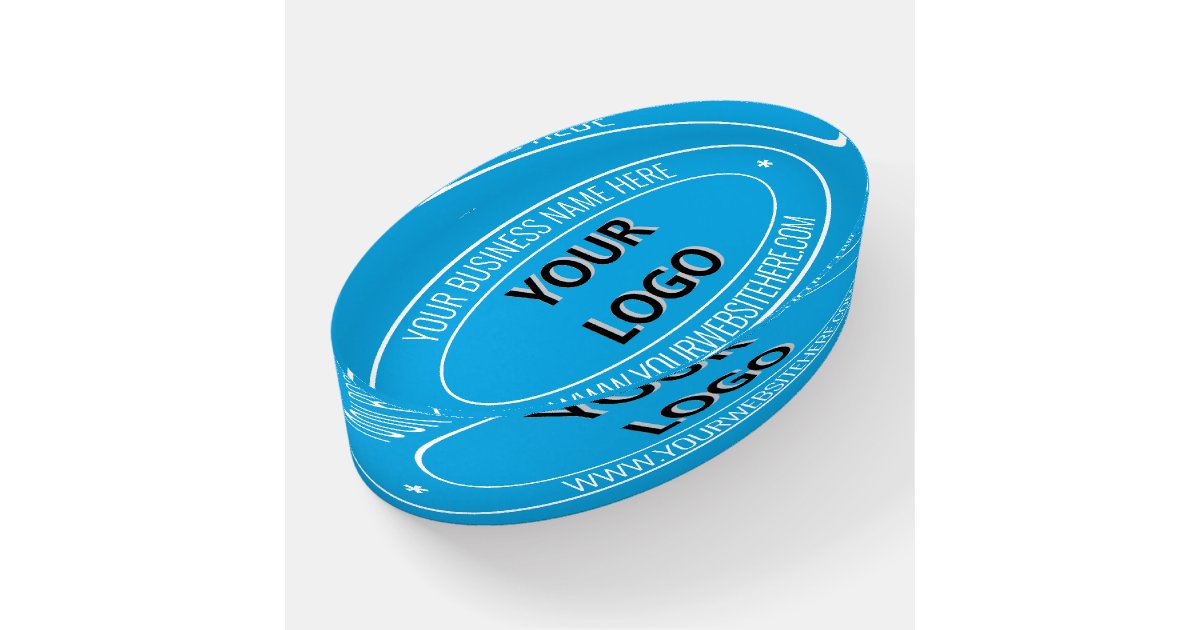 Custom Business Logo Text Paperweight Your Colors | Zazzle