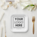 Custom Business Logo & Text Professional Paper Plates | Zazzle