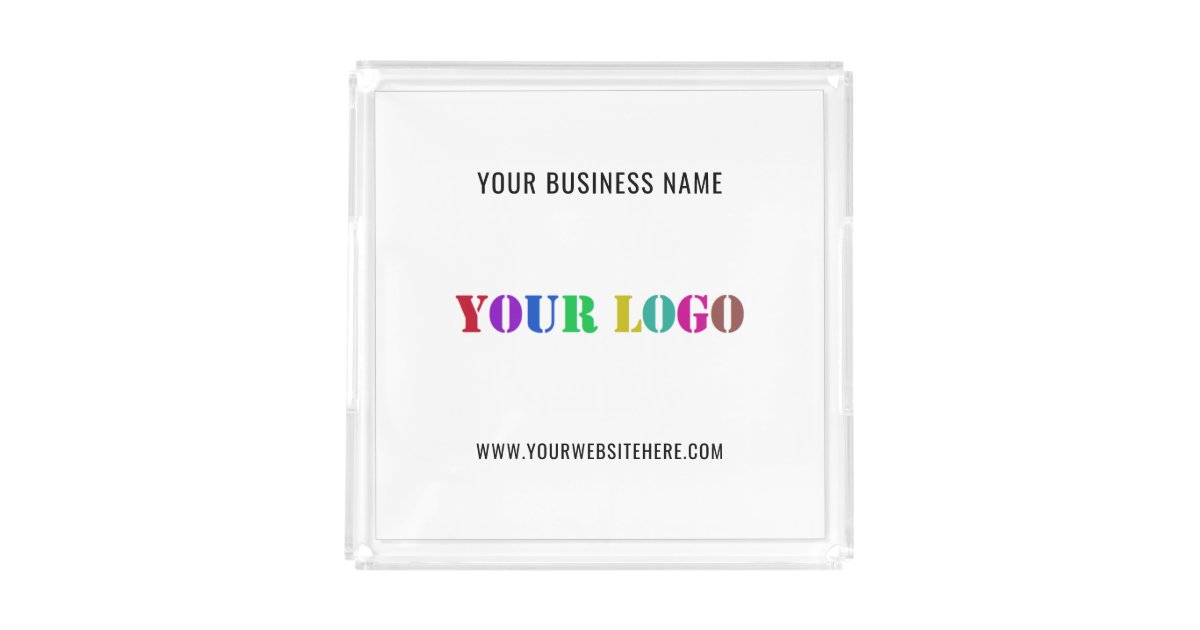Custom Business Logo Text Promotional Acrylic Tray | Zazzle