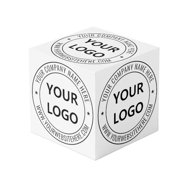 Custom Business Logo Text Promotional Cube Example | Zazzle