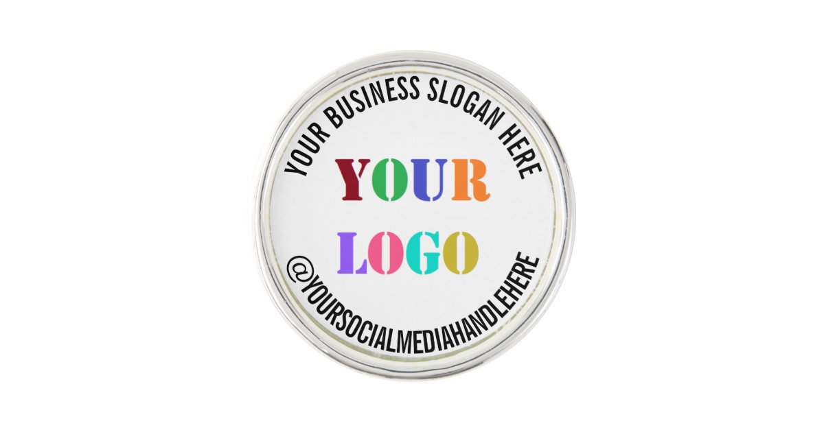 Custom Business Logo Text Promotional Lapel Pin | Zazzle