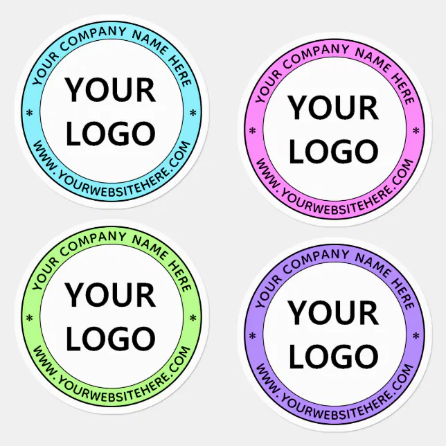 Custom Business Logo Text Round Labels Template | Zazzle