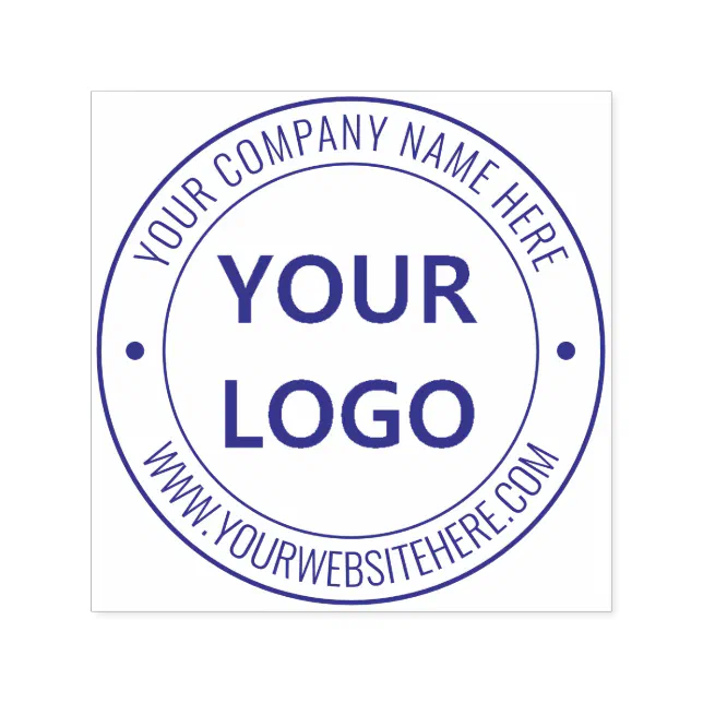 Custom Business Logo Text Round Stamp Example | Zazzle