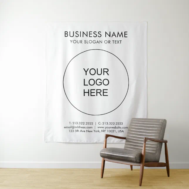 Custom Business Logo Text Vertical Large Backdrop | Zazzle