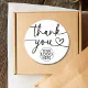 Custom Business Logo Thank You Script Heart Classic Round Sticker | Zazzle