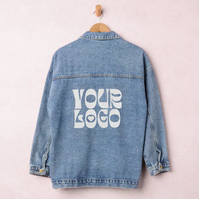 Custom Business Logo Trade Show Denim Jacket | Zazzle