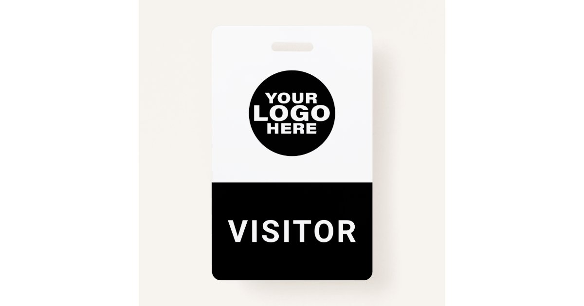 Custom Business Logo Visitor Pass ID Badge | Zazzle