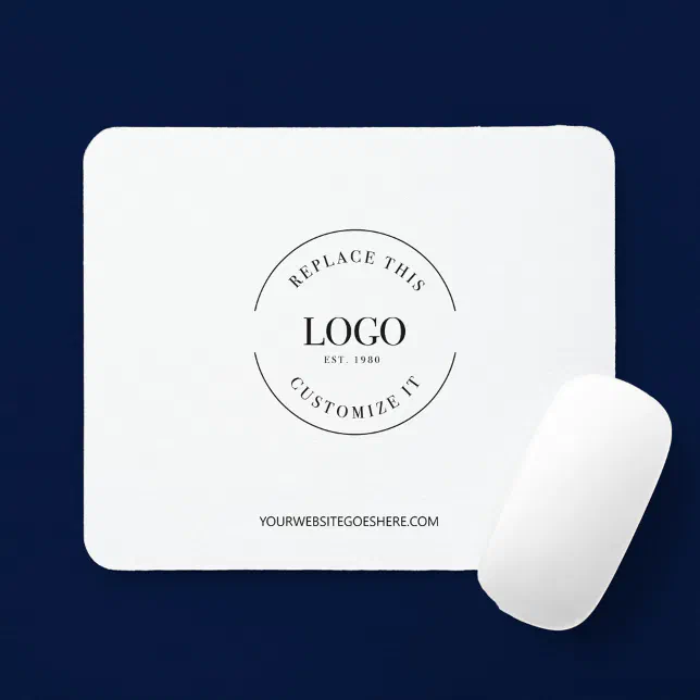 Custom business logo website simple mouse pad | Zazzle