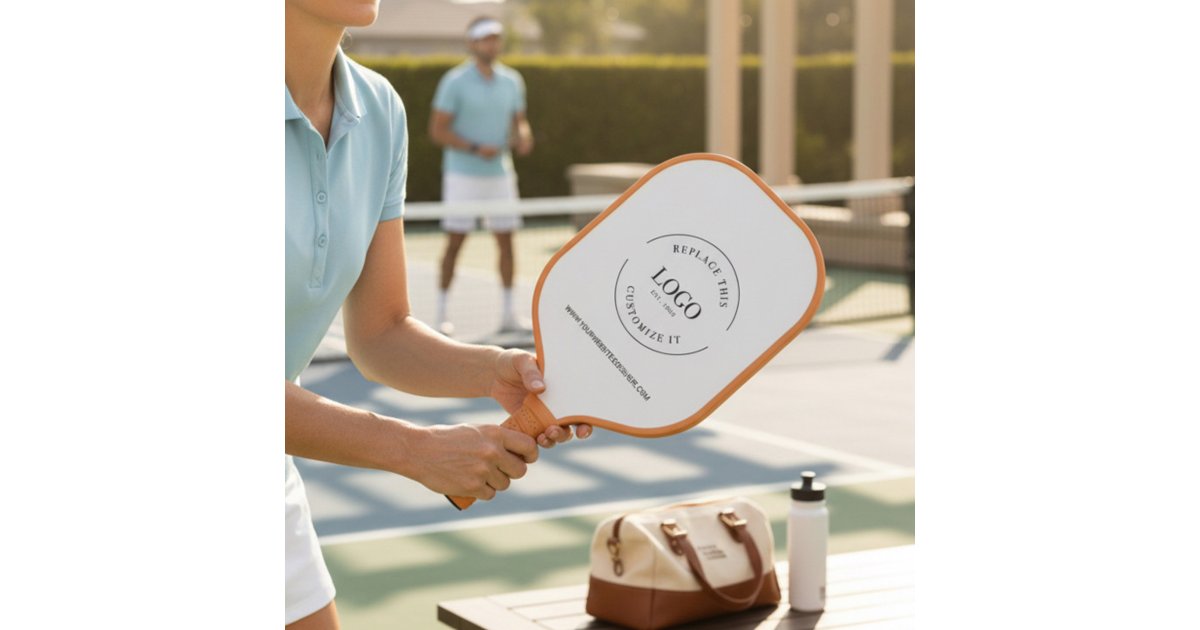 Custom Business logo WEBSITE Simple Promotional Pickleball Paddle | Zazzle