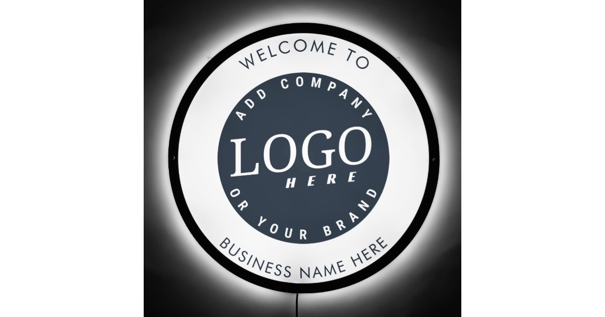 Custom Business Logo Welcome Corporate Custom LED Sign | Zazzle