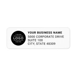 Custom Business Logo White Company Return Address Label | Zazzle