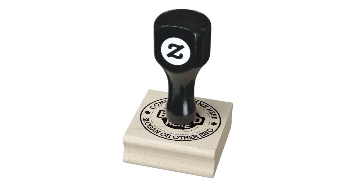 Custom Business Logo With Company Name Rubber Stamp | Zazzle