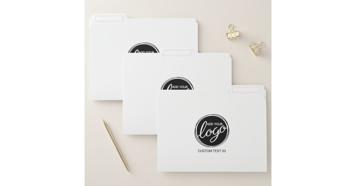 Custom Business Logo with Custom Text File Folder | Zazzle