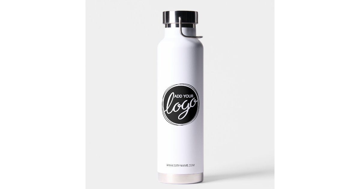 Custom Business Logo with Custom Text Water Bottle | Zazzle