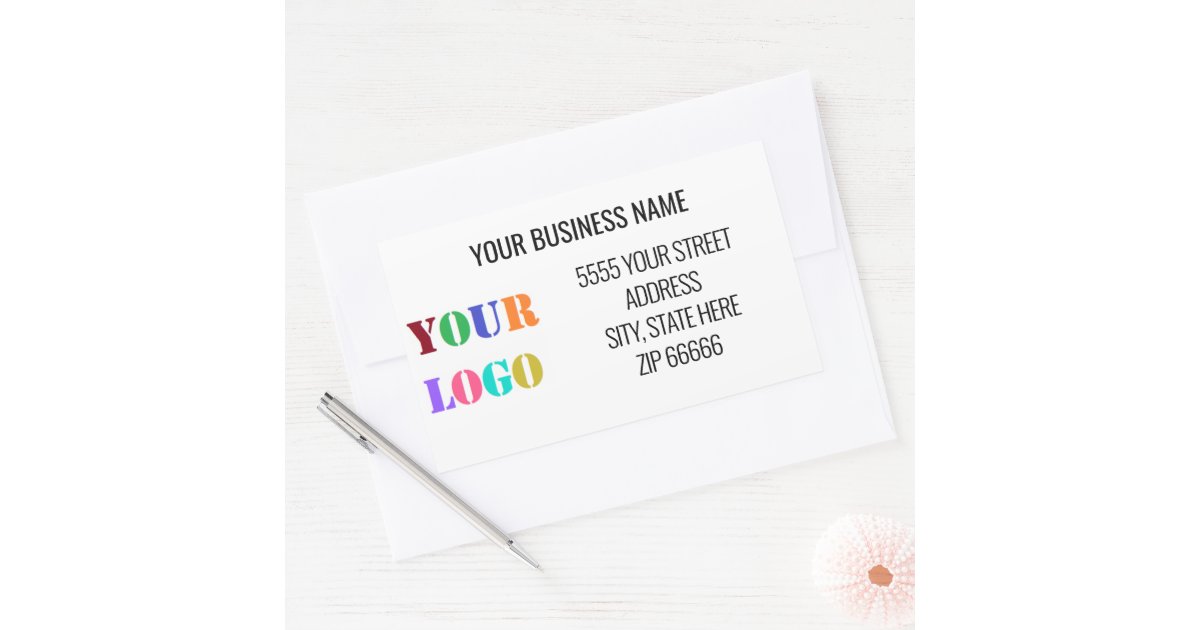Custom Business Name Address Labels with Logo | Zazzle