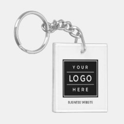 Custom Business Name and Logo Company Branded Keychain | Zazzle